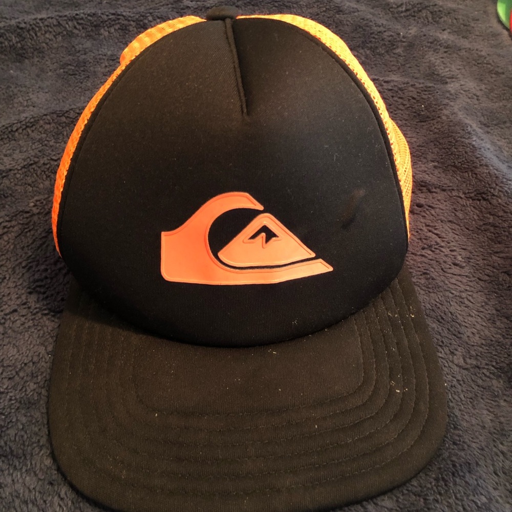 Quicksilver Trucker Hat Black And Orange - Gem